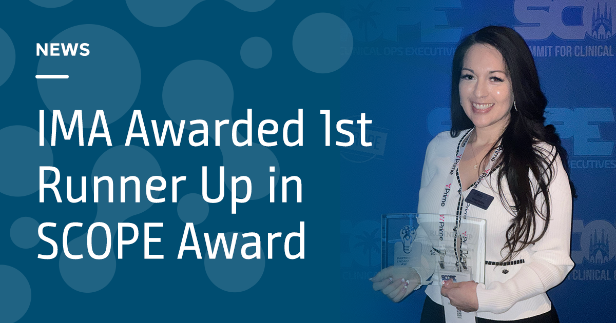IMA Clinical Research Awarded 1st Runner Up in SCOPE Participant ...